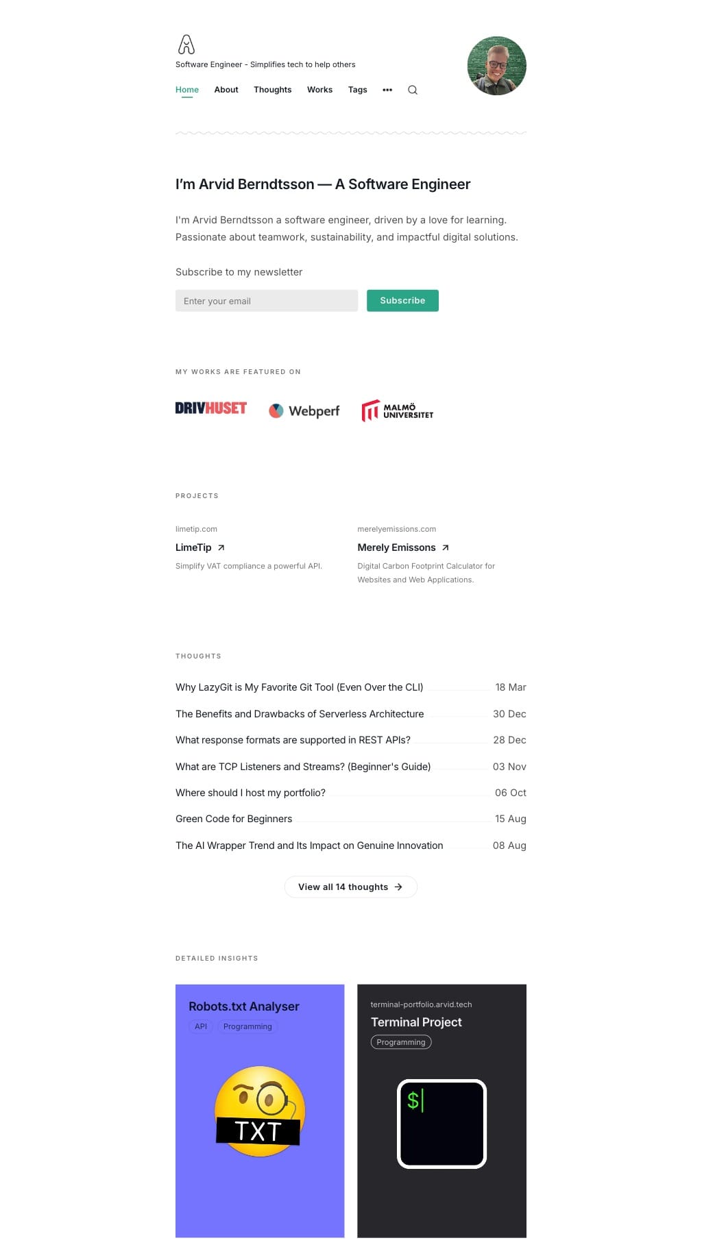 arvid.tech — Themex Studio