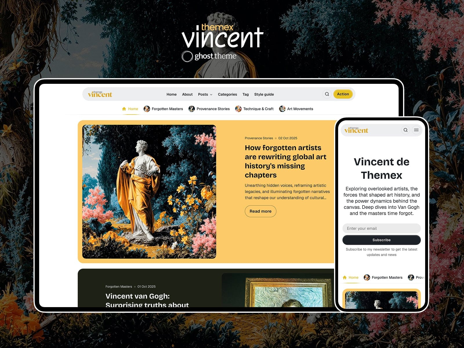 Vincent — Professional & Editorial Ghost Theme — Themex Studio