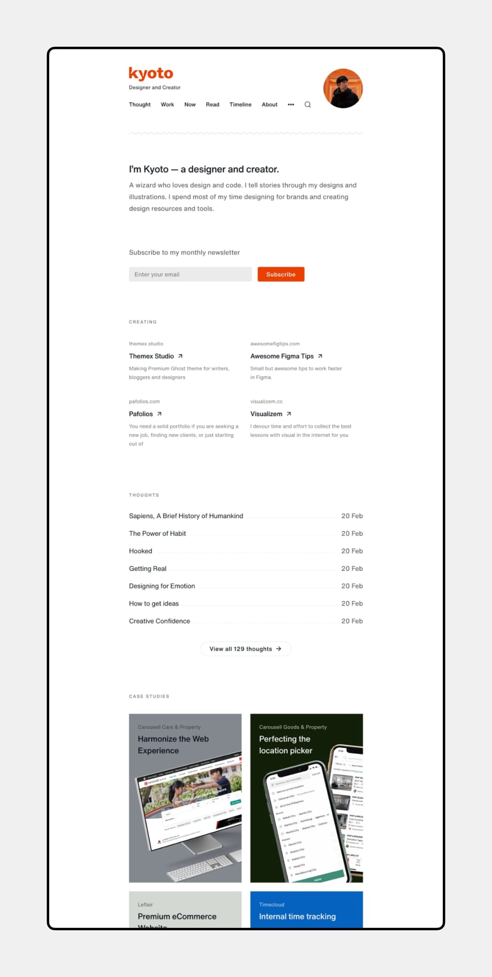 Kyoto — Minimal & Premium Portfolio Ghost Theme — Themex Studio