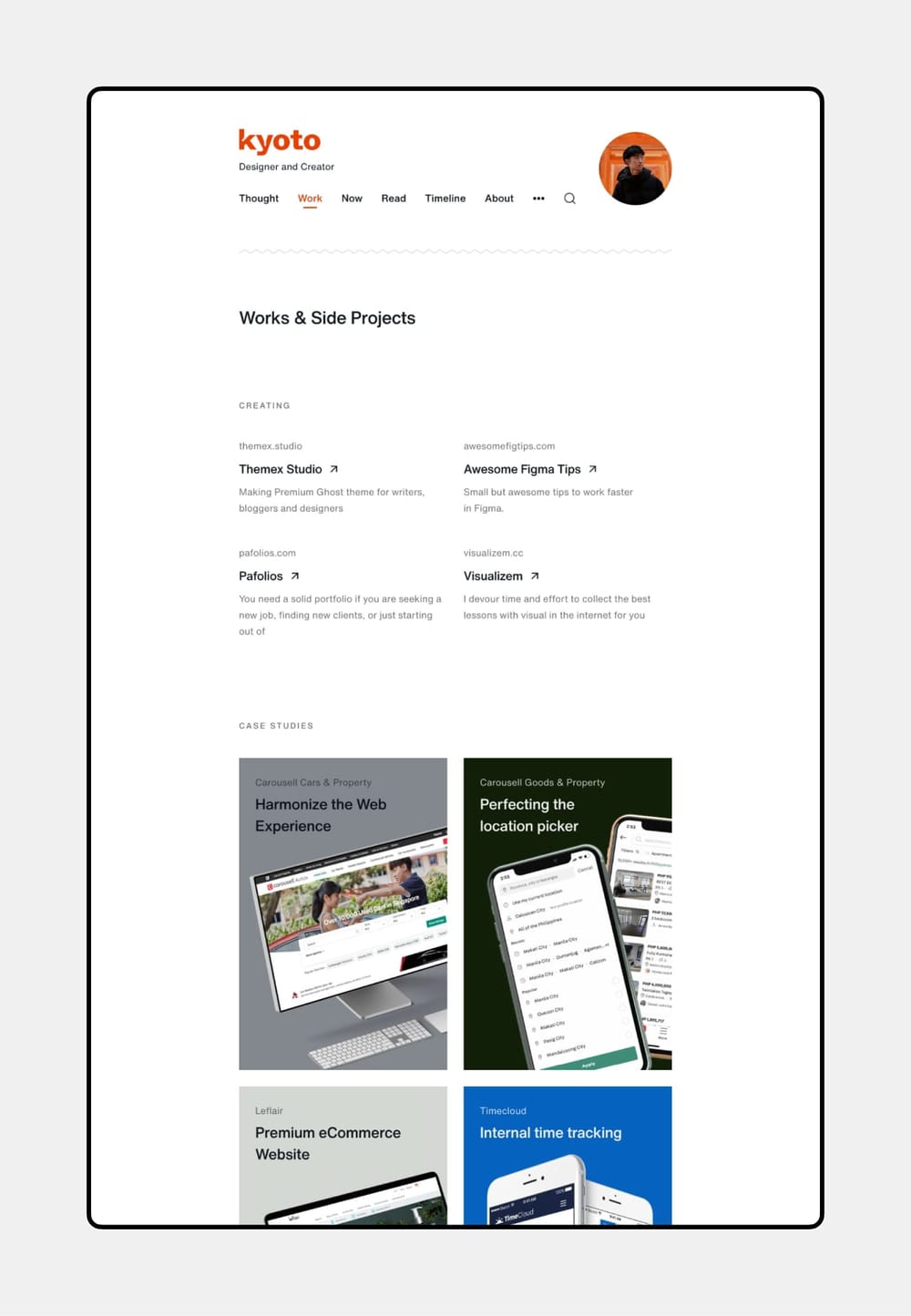 Kyoto — Minimal & Premium Portfolio Ghost Theme — Themex Studio